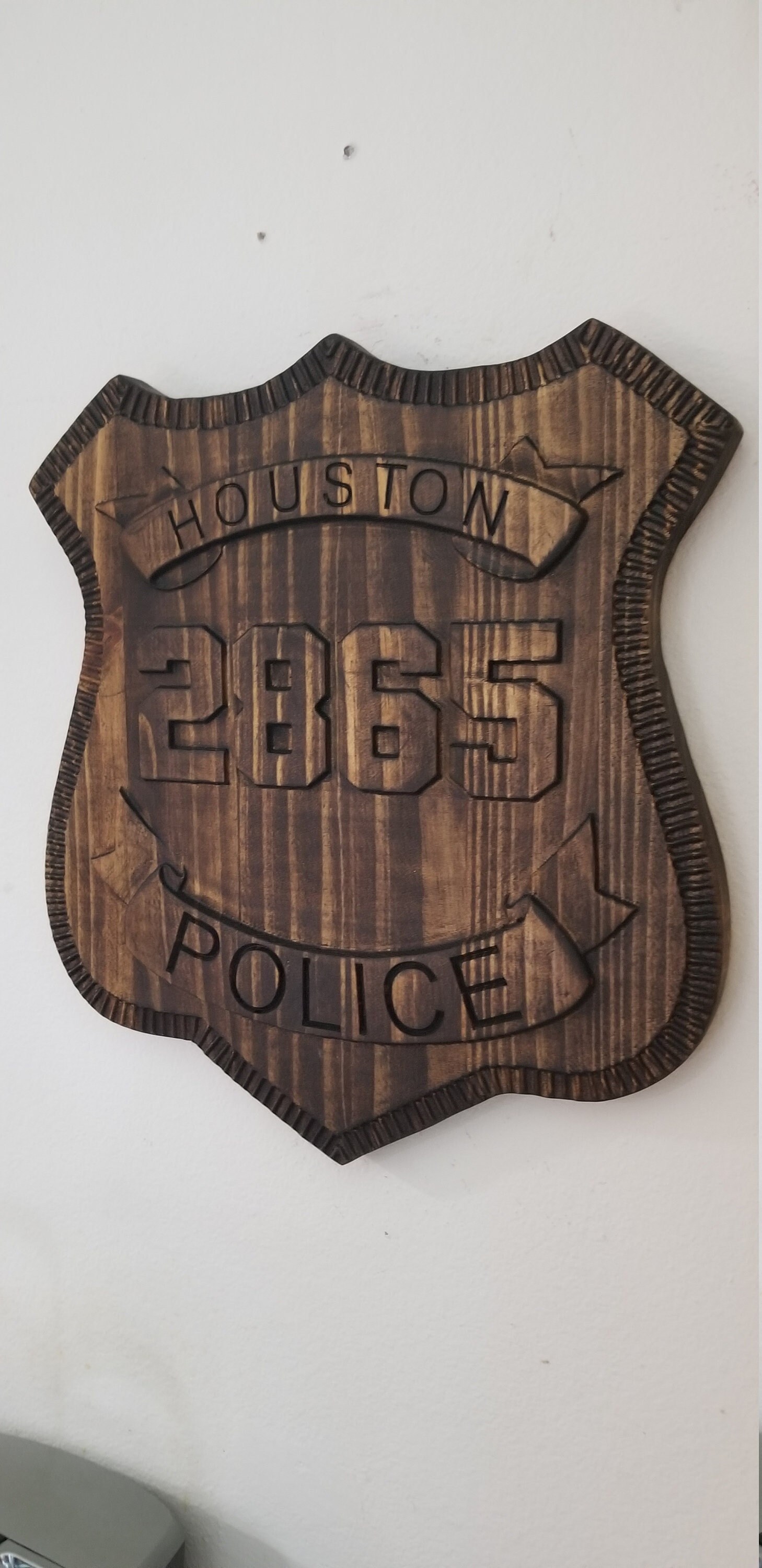 Custom Personalized Houston Police Badge Personalized Badge 3D V Carved ...