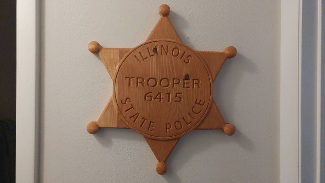 Personalized Illinois State Trooper Badge – 3D Carved Wooden Sign - Etsy