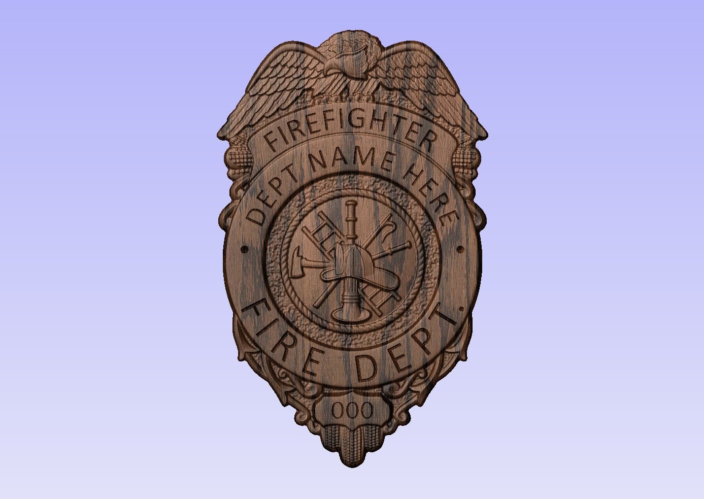 Custom Fire Dept Firefighter Badge 3d V Carved Wood Sign - Etsy