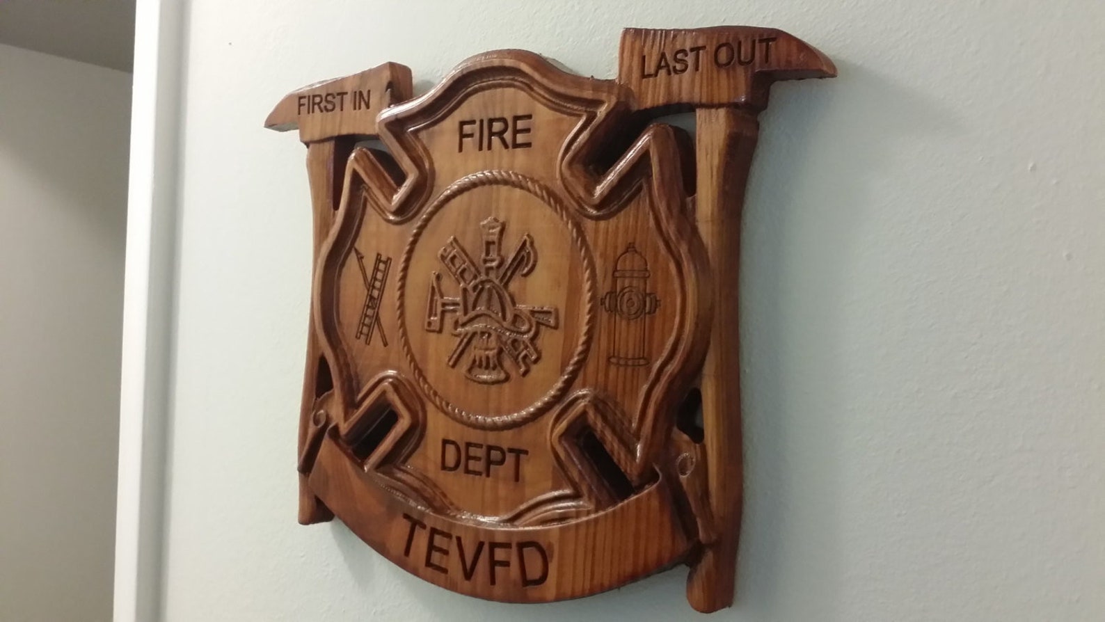 Personalized Fire Dept Fighter V Carved Wooden Sign - Etsy