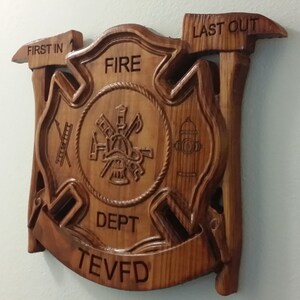 Personalized Fire Dept Fighter V Carved Wooden Sign - Etsy