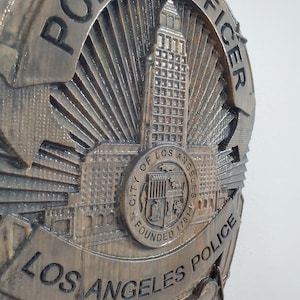 Personalized LAPD Police Badge V Carved Wood Sign - Etsy