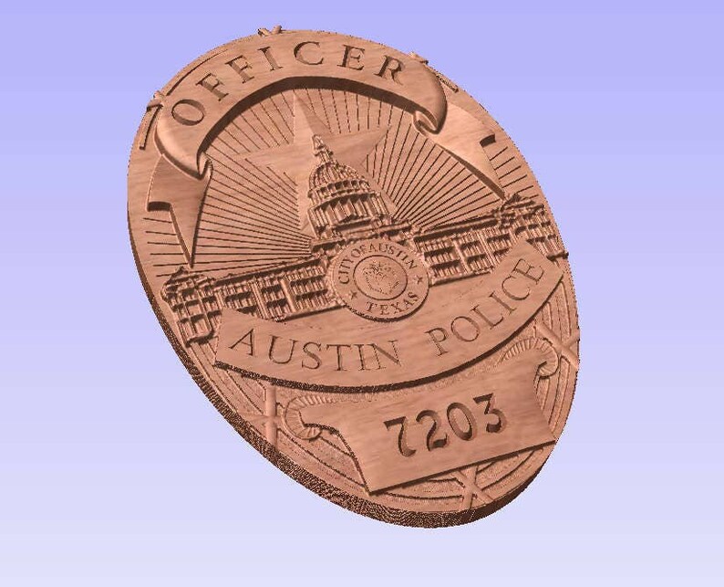 Austin Texas Police Badge - 3D V CARVED - Personalized Police Badge V ...