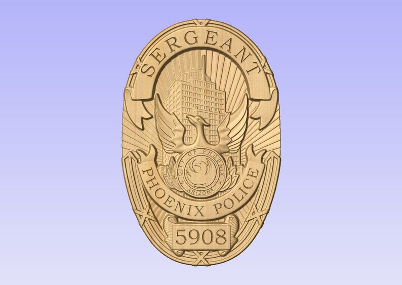 Custom Phoenix Trooper Sergeant Badge 3D V Carved Wood Sign - Etsy