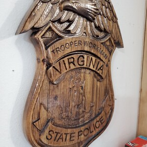 Virginia State Trooper Badge - 3D V CARVED - Personalized Police Badge ...