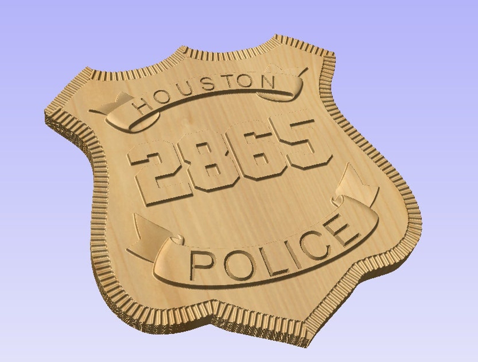 Custom Personalized Houston Police Badge Personalized Badge 3D V Carved ...