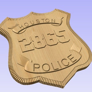 Custom Personalized Houston Police Badge - Personalized Badge 3D V ...