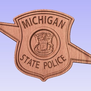 Michigan State Police Logo - V Carved Wood Sign - Etsy