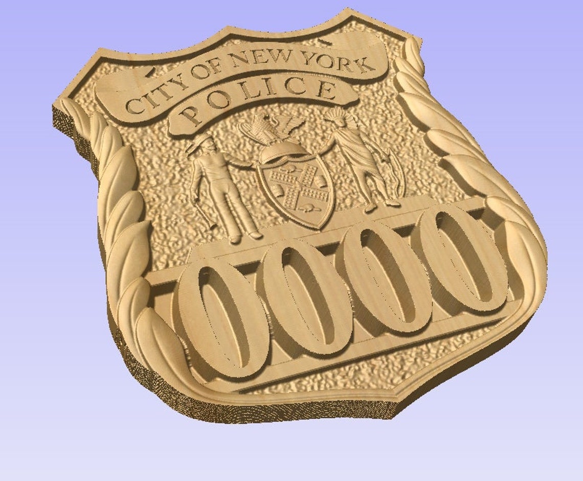Custom NYPD Police Badge 3D V Carved Wood Sign - Etsy