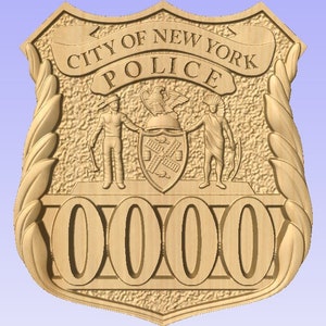 Custom NYPD Police Badge 3D V Carved Wood Sign - Etsy