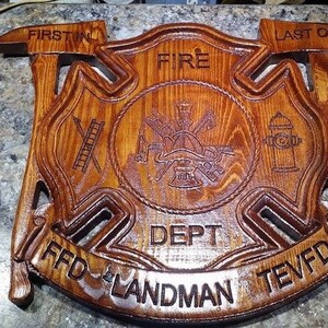 Personalized Fire Dept Fighter V Carved Wooden Sign - Etsy