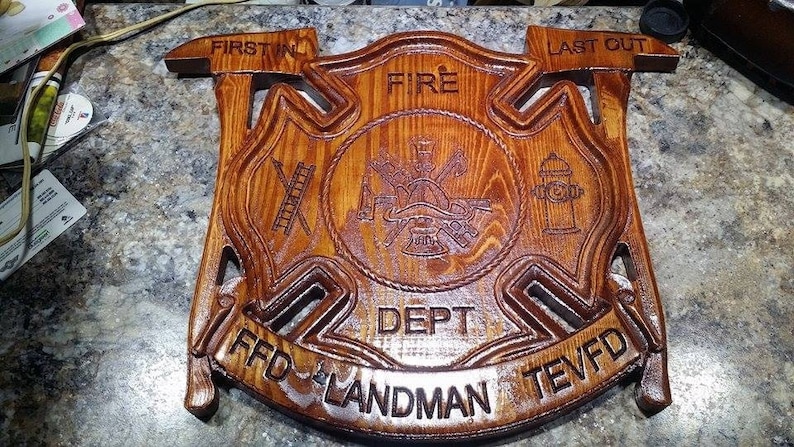 Personalized Fire Dept Fighter V Carved Wooden Sign - Etsy