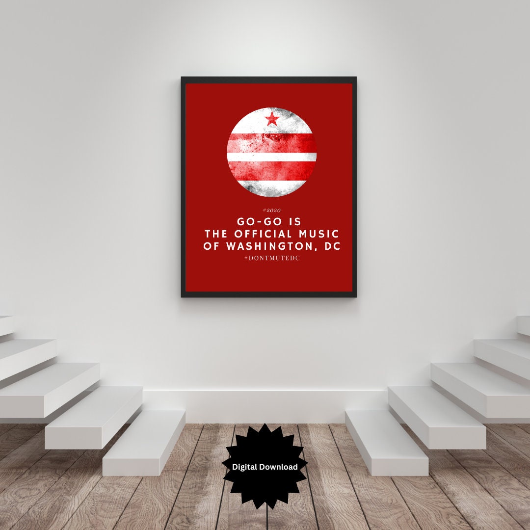 DC Flag Go-go Music Print - City Wall Art Gift (red) - Etsy