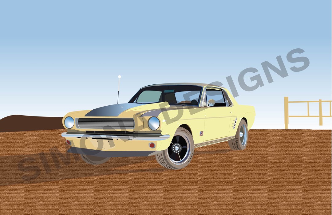 Vintage Mustang Print - Etsy