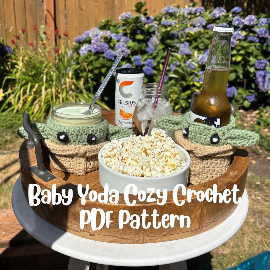 Crochet Baby Yoda Pattern Crochet Can Cozy Beer Cozy Ice Cream Cozy ...