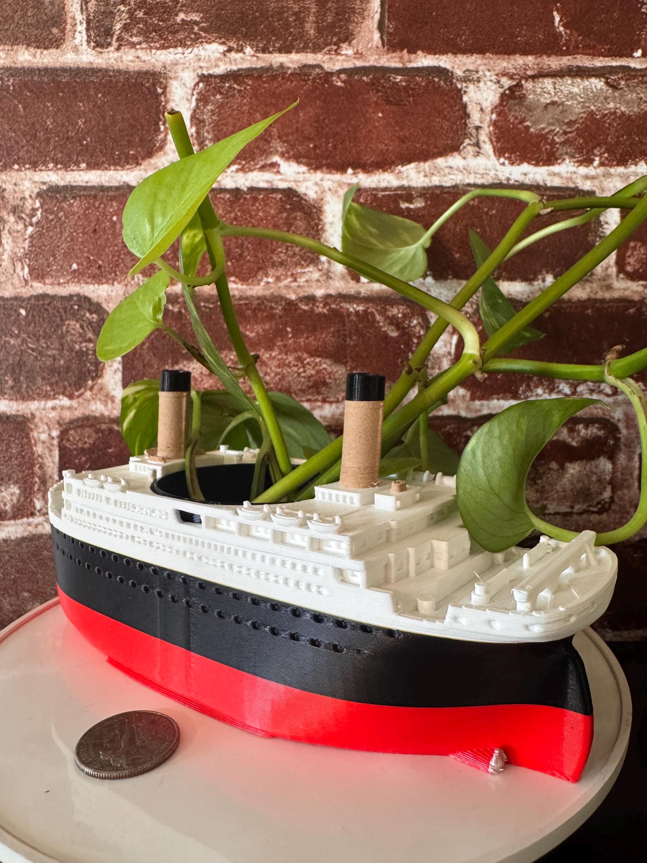 Titanic Ship Planter Gift With Inner Pot - Etsy