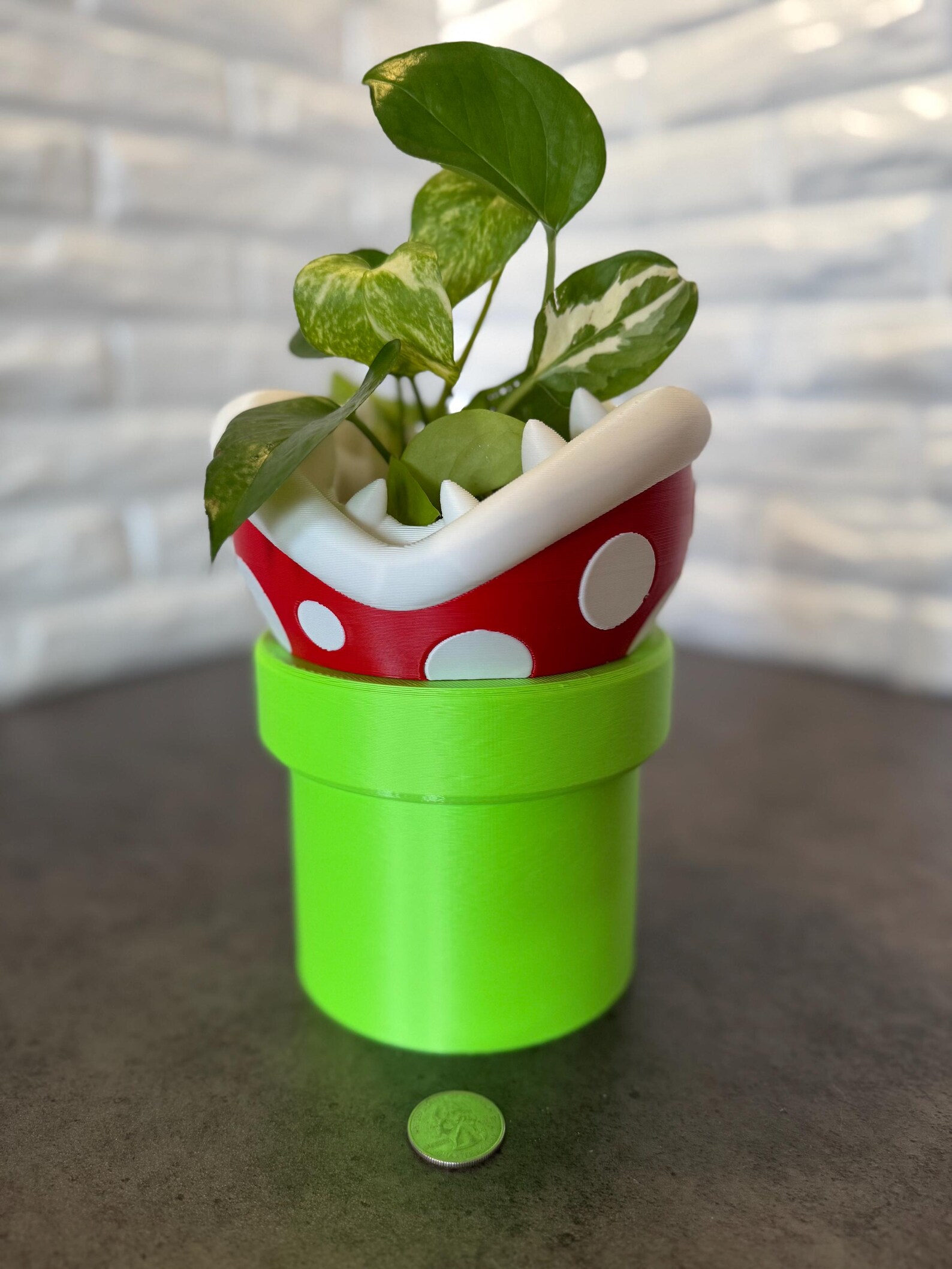 Retro Game Inspired Planter | Piranha Large Plant Pot | Fun 3D Printed ...