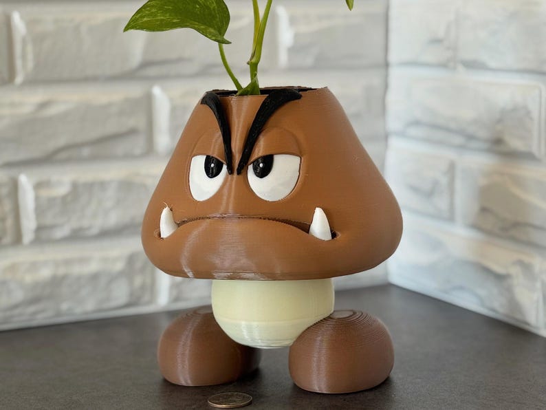 New and Improved- Goomba Mario Planter Gift W Inner Pot - Etsy
