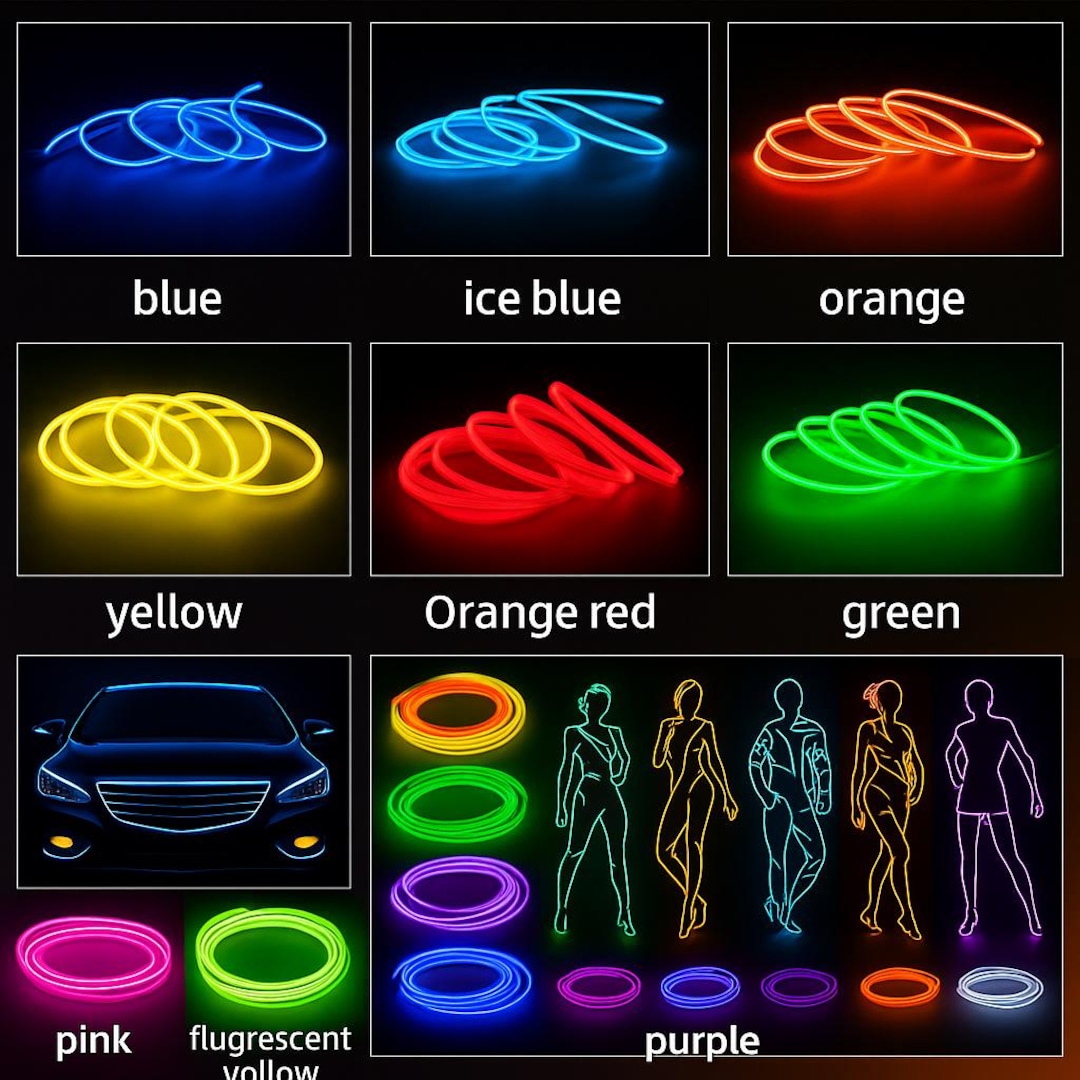 EL Wire LED Neon Cable – DIY Costume & Party Lighting - Etsy