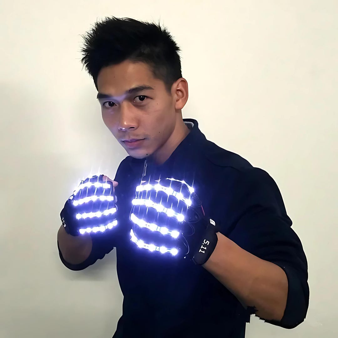 Led Light-up Gloves – Multi-color Glowing Fingerless Gloves for Dj ...