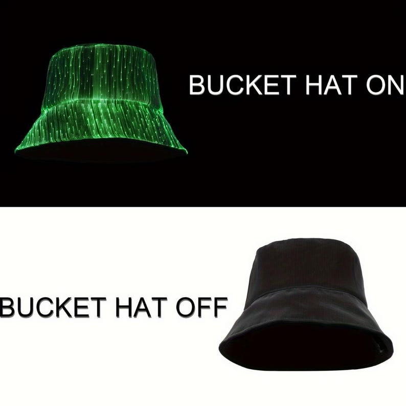 Fiber Optic LED Bucket Hat: Light-up Rave Festival Gear - Etsy