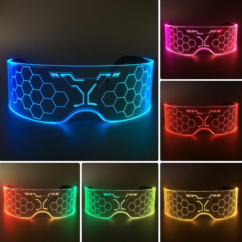 Futuristic LED Rave Visor Glasses: 7 Colors, 4 Modes - Etsy