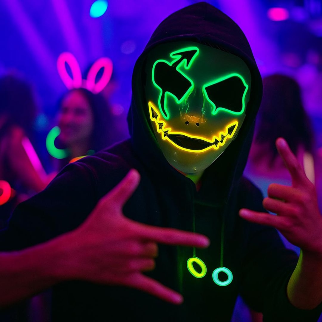 LED Purge Mask: Luminous Cosplay, Rave, Halloween Horror - Etsy