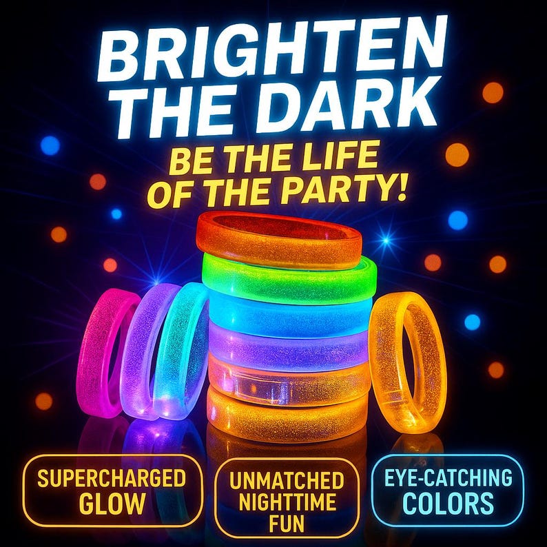 LED Glow Bracelets: Neon Light-up Wristbands for Parties & Raves - Etsy