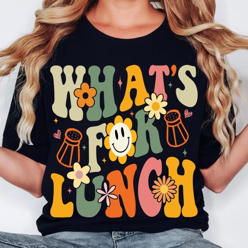 What’s for Lunch PNG Digital Download - Cute Groovy Lunch Quote ...