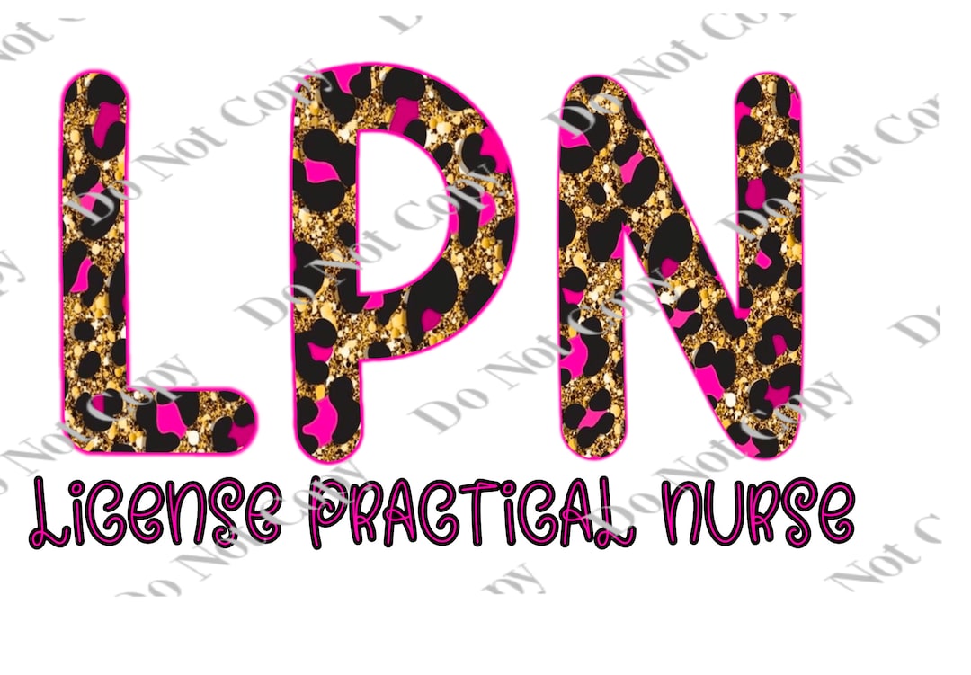 LPN Pink Leopard Glitter PNG Digital Download - Etsy