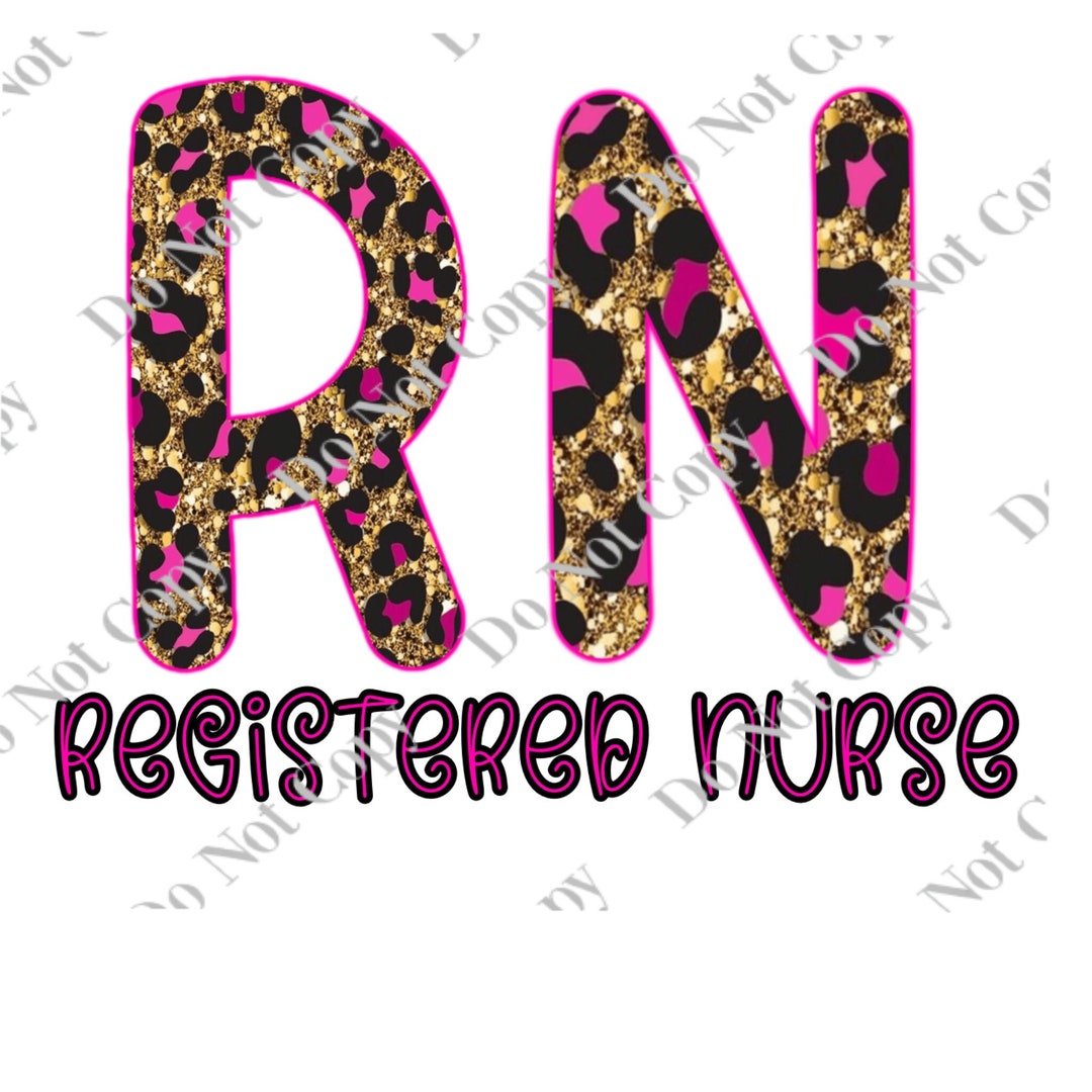RN Pink Leopard Glitter PNG Digital Download - Etsy