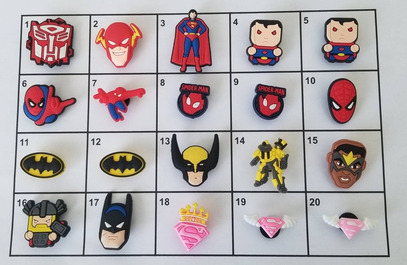 Spiderman Croc Charm Transformer Croc Charm Batman Croc - Etsy