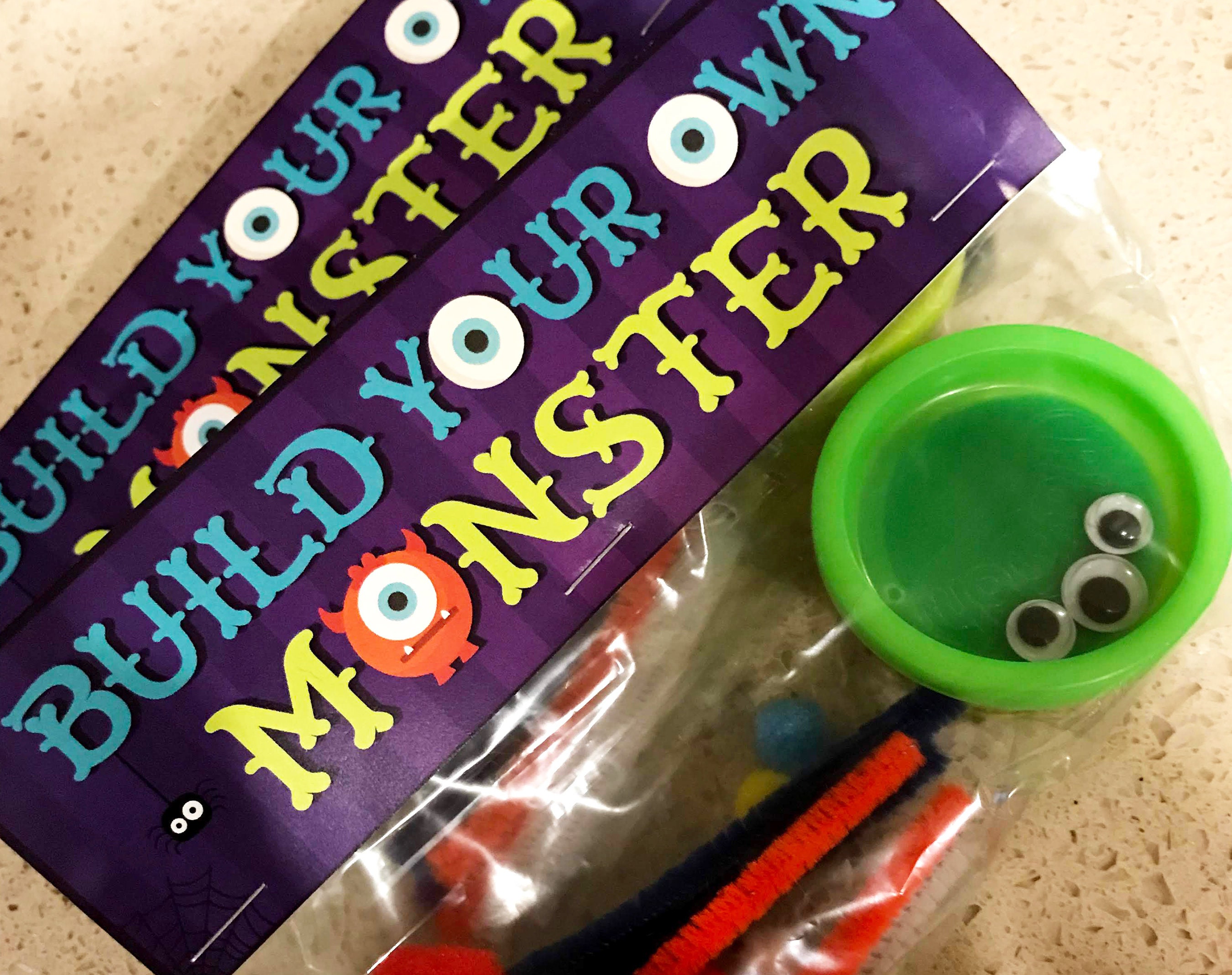 Printable Halloween build Your Own Monster Favor Bag Toppers, Halloween ...