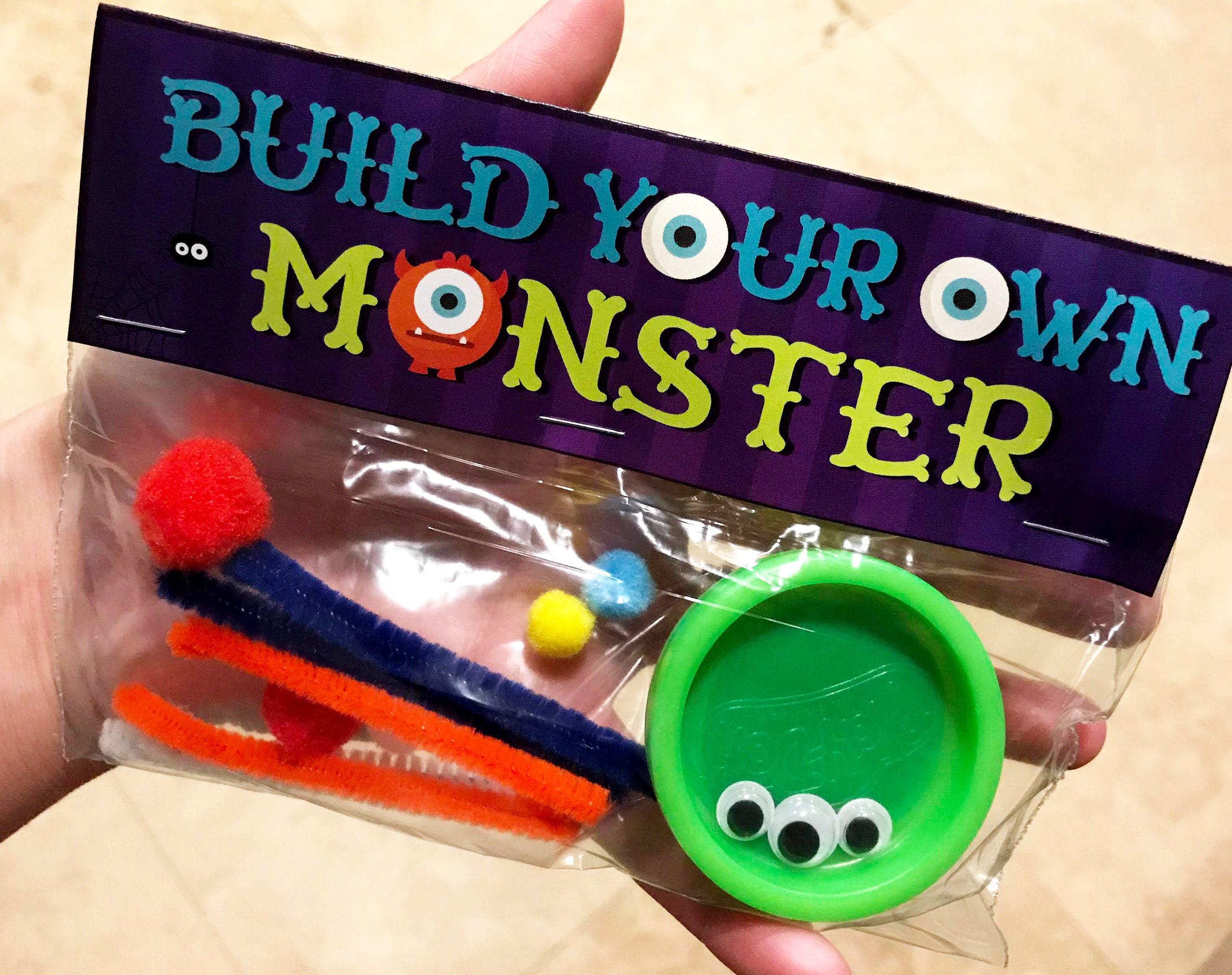 Printable Halloween build Your Own Monster Favor Bag Toppers, Halloween ...