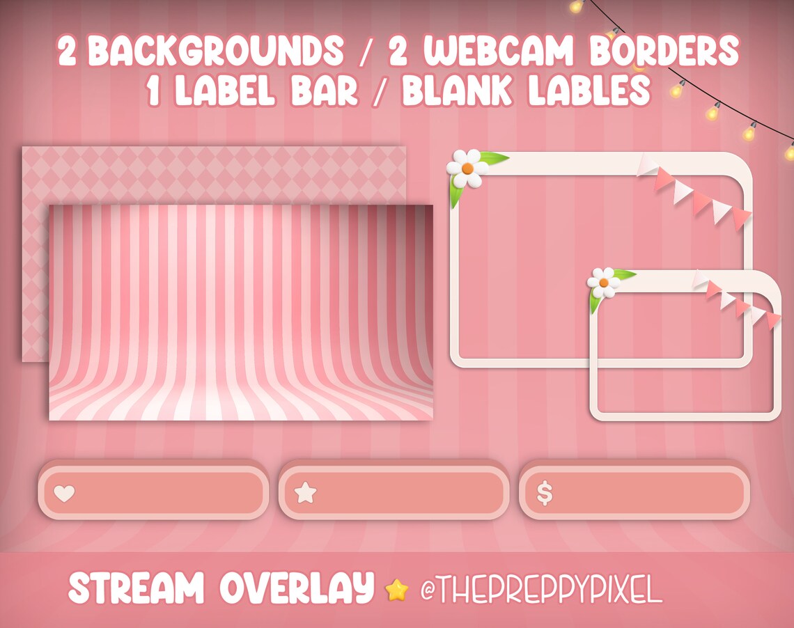 Cafe Rosé Stream Package / Pink Aesthetic / Stream Setup / Kawaii ...