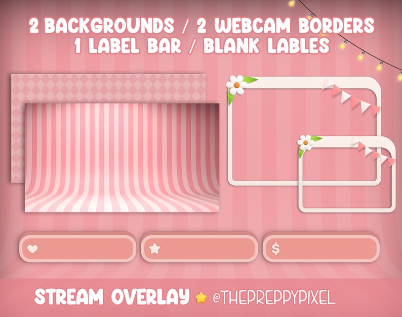 Cafe Rosé Stream Package / Pink Aesthetic / Stream Setup / Kawaii ...