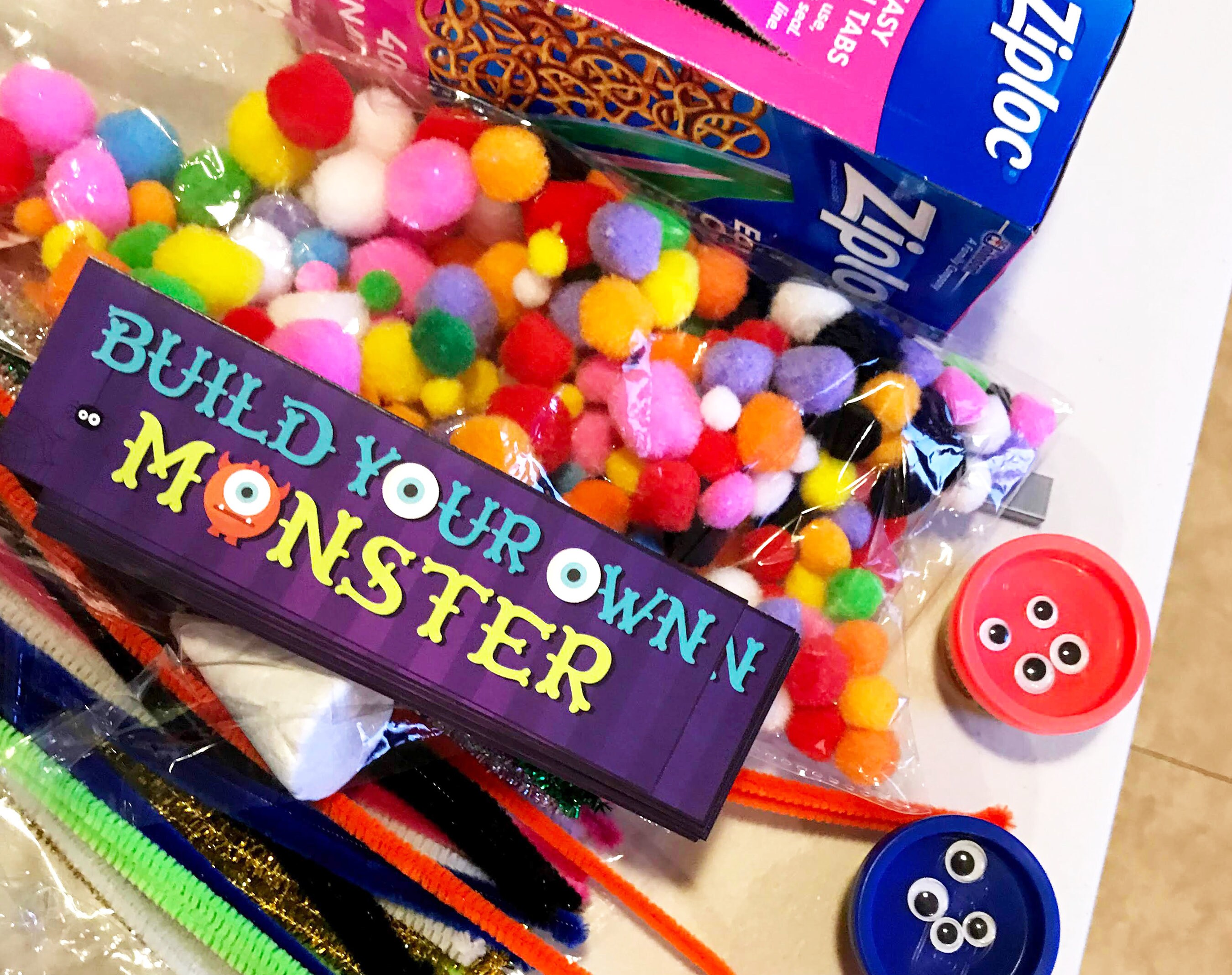 Printable Halloween build Your Own Monster Favor Bag Toppers, Halloween ...