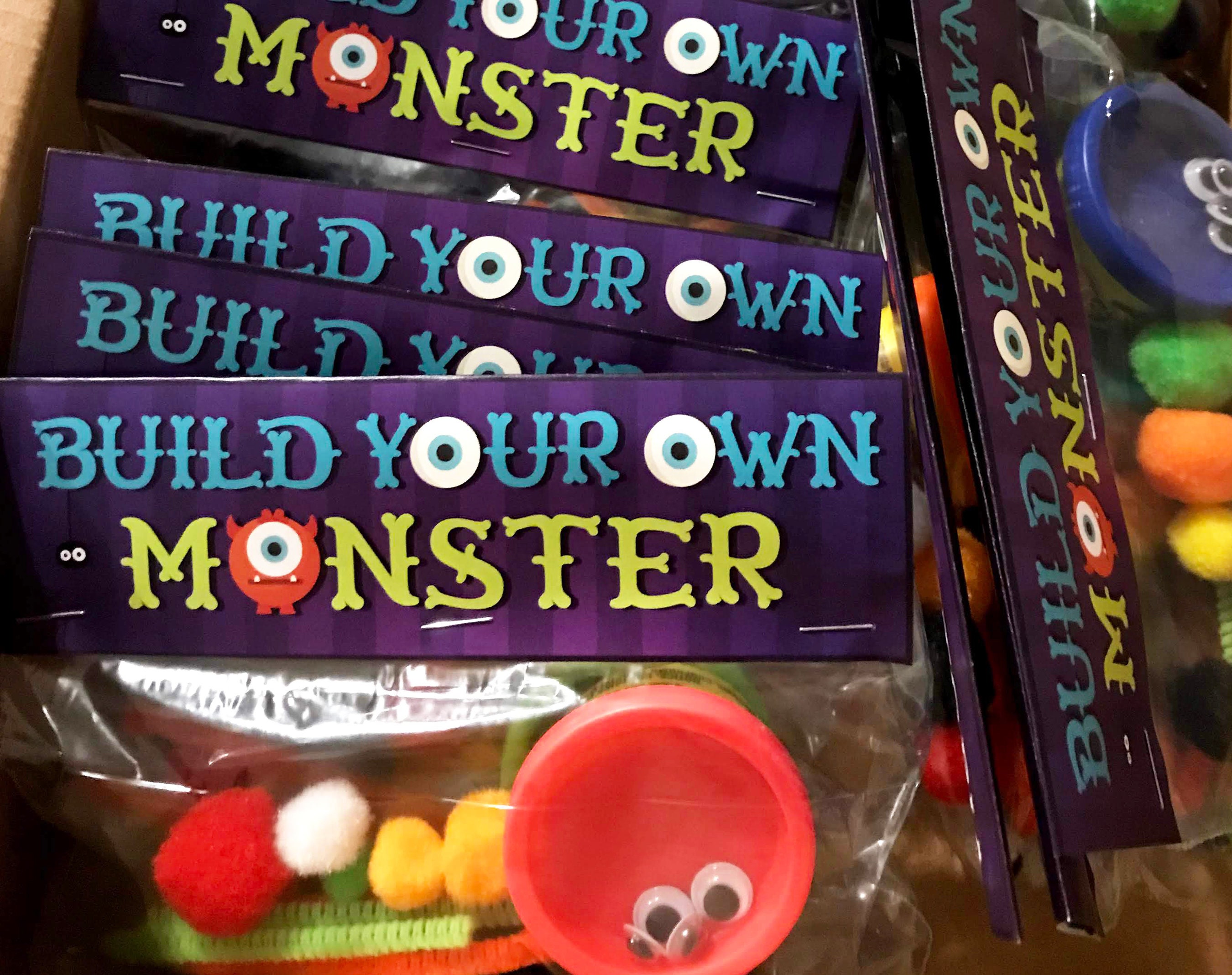 Printable Halloween build Your Own Monster Favor Bag Toppers, Halloween ...