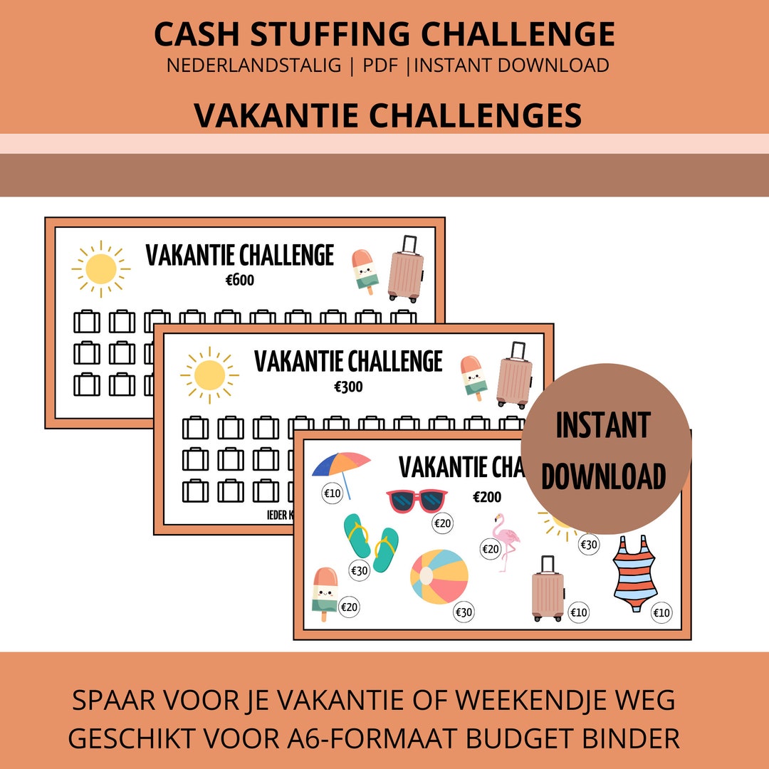 Digital Cash Stuffing Challenge Savings Challenge Holiday - Etsy