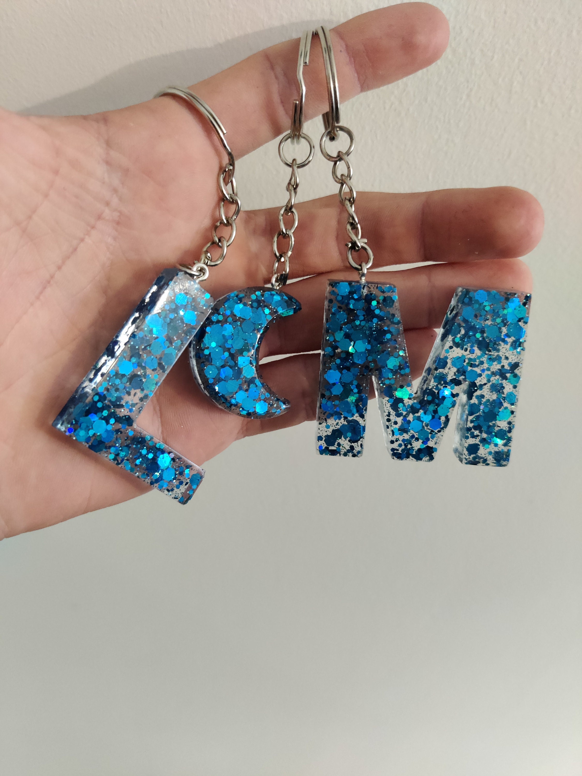 Custom Resin Letter Keychains - Etsy UK