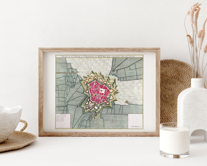 Star Fort Map Starfort Map Vintage Map 1700s Vintage - Etsy