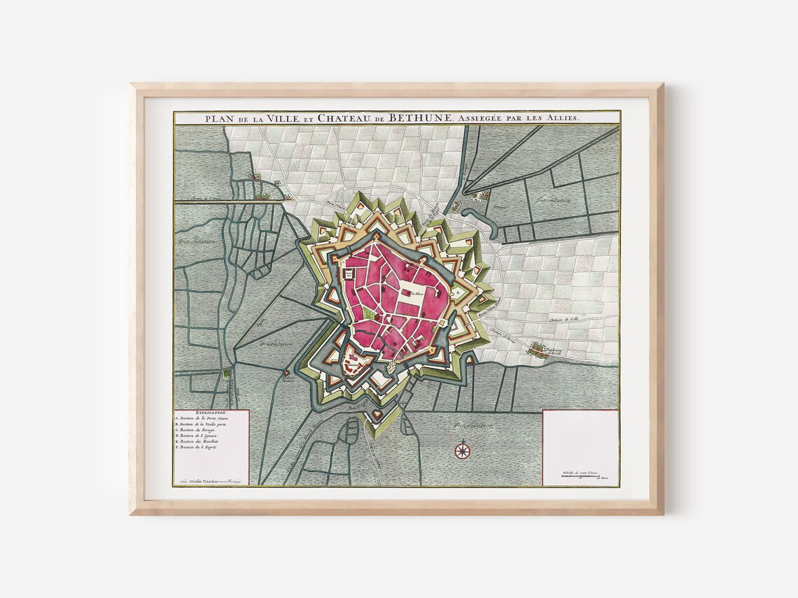 Star Fort Map Starfort Map Vintage Map 1700s Vintage - Etsy Canada
