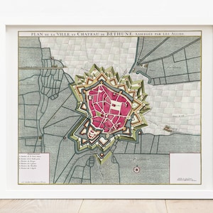 Star Fort Map Starfort Map Vintage Map 1700s Vintage - Etsy