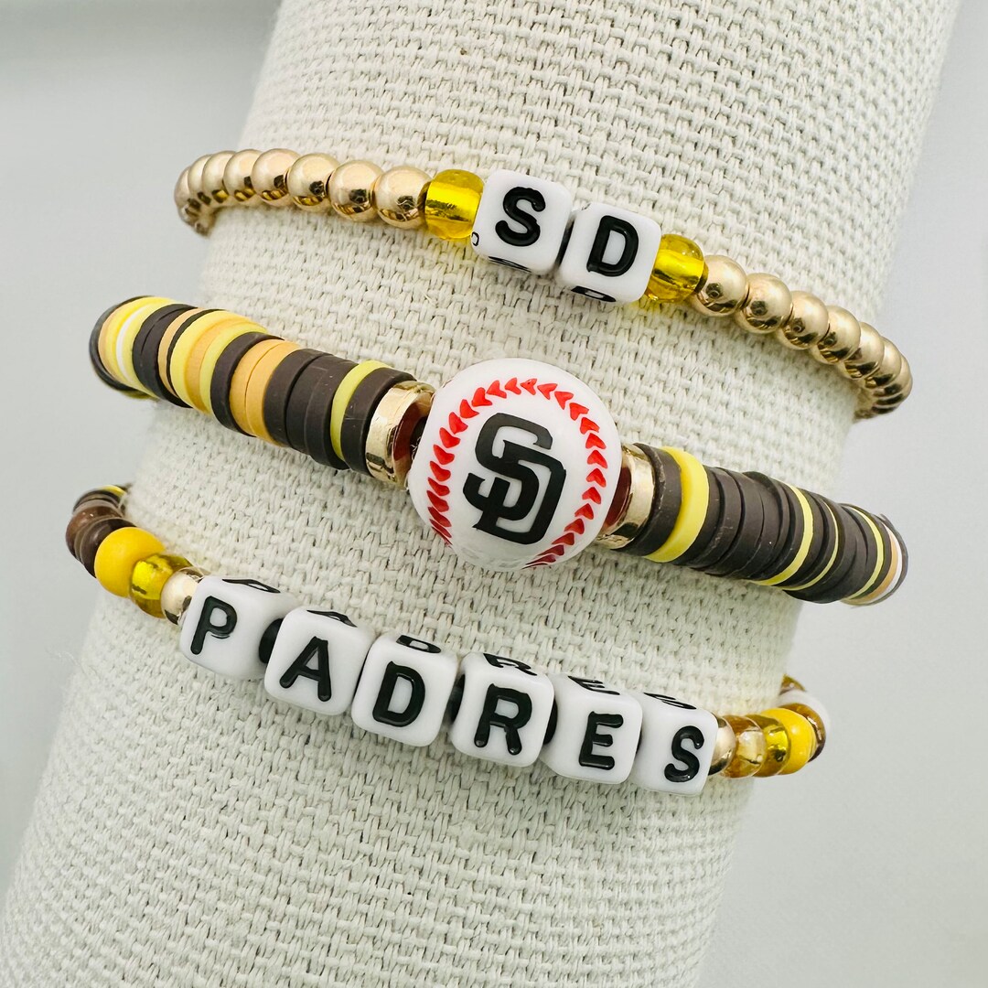 Padres-inspired Baseball Bracelets, Gameday MLB Cheer Jewelry ...