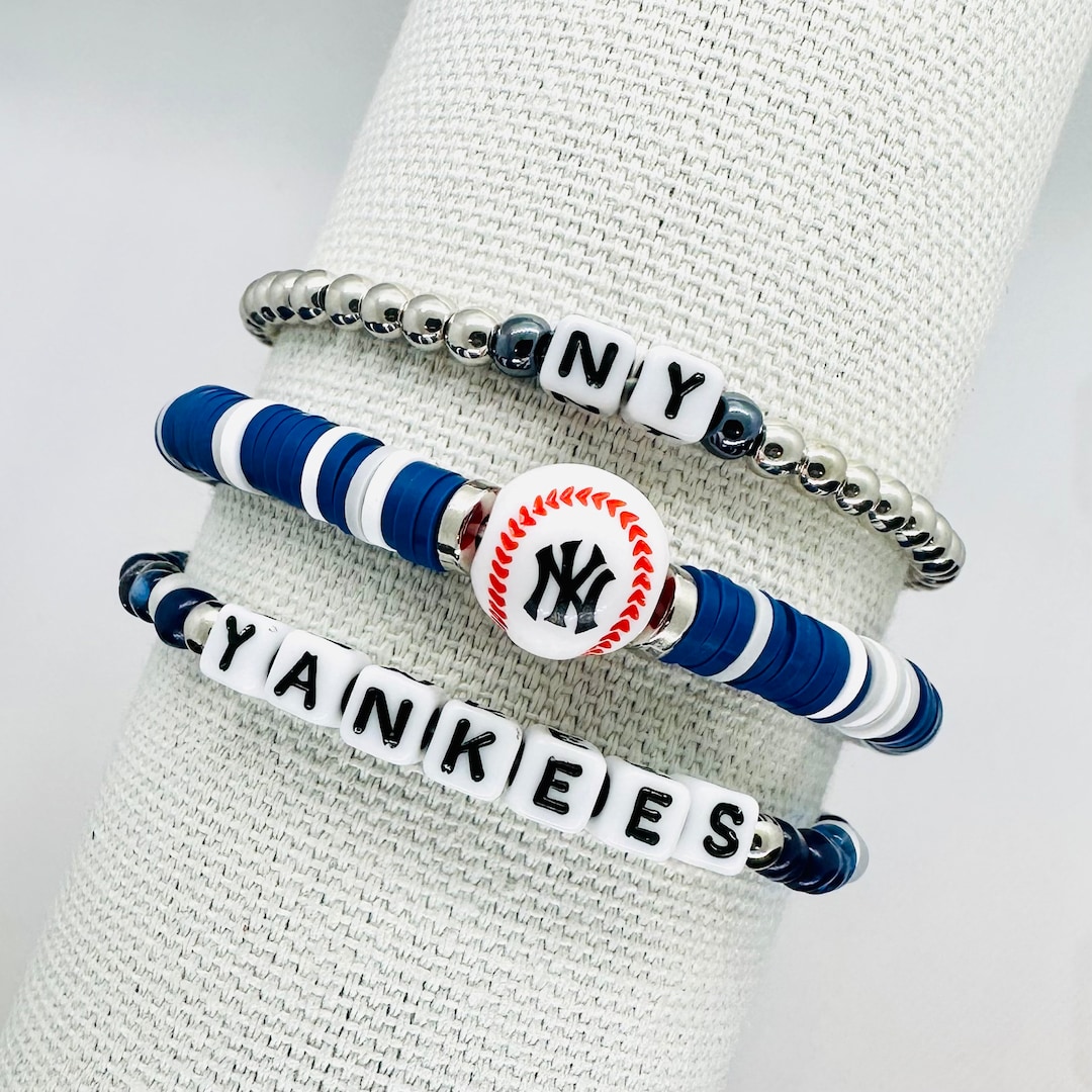 NY Yankees-inspired Baseball Bracelets, Gameday MLB Cheer Jewelry ...