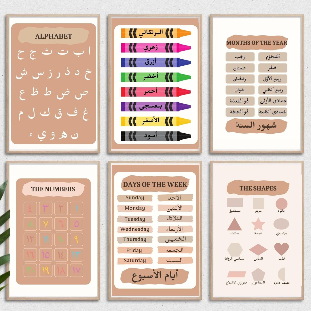 Kids Educational Arabic Poster Set - Etsy
