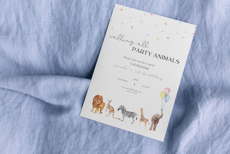 Party Animals Birthday Invitation Calling All Party Animals Party ...