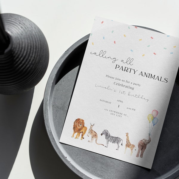 Party Animal Invite - Etsy