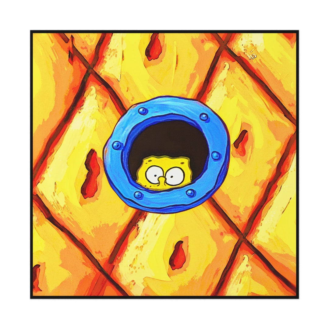 Peeking Spongebob Poster - Etsy