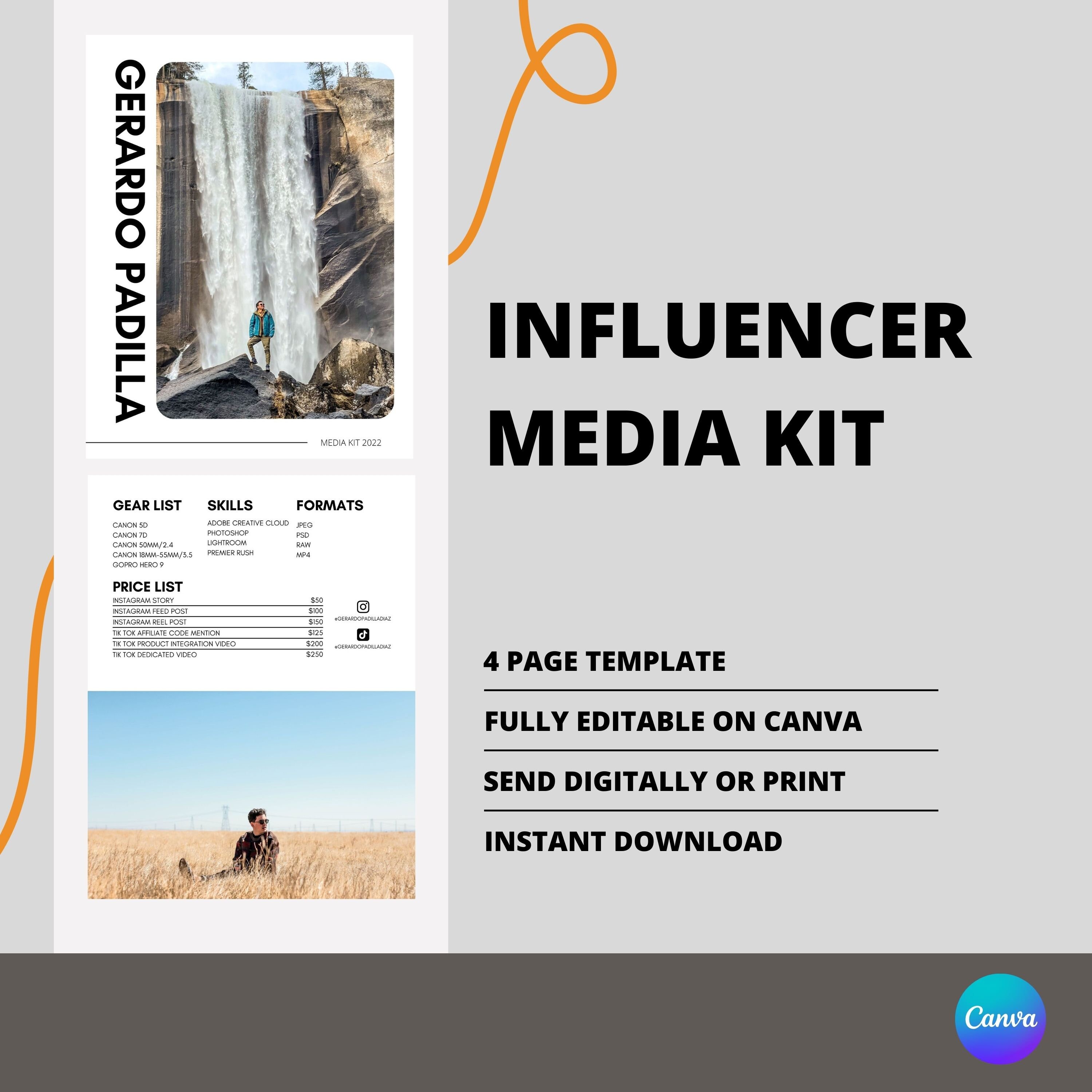 Media Kit Template, Canva Template, Instagram, Tik Tok, and Other ...